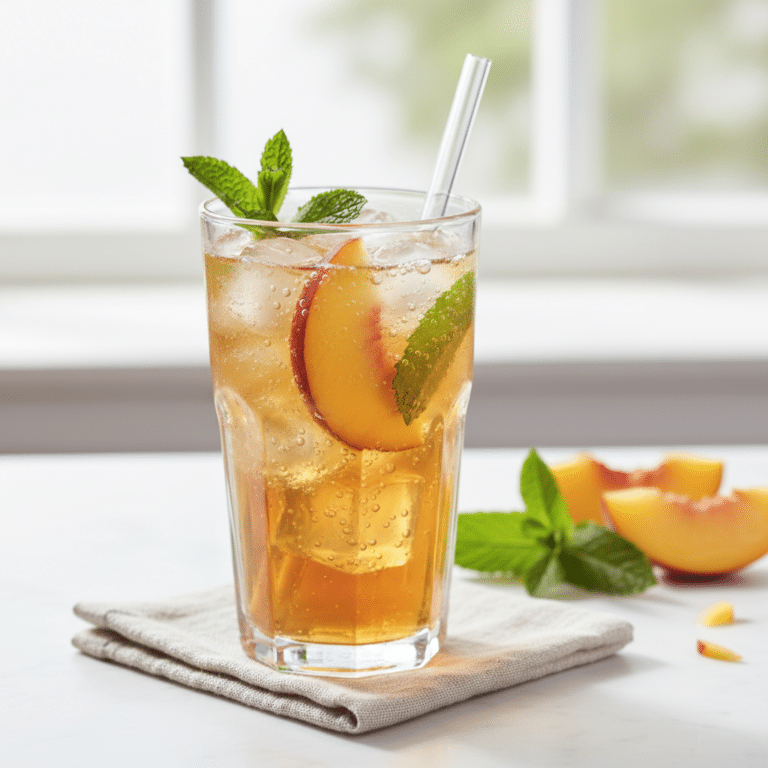 Easy Sparkling Peach Iced Tea Recipe