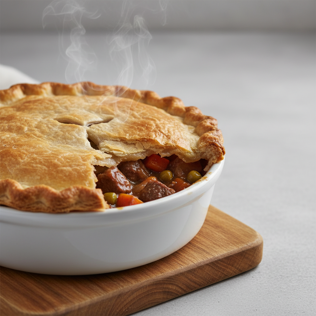 Homemade Savory Beef Pot Pie Recipe with Flaky Crust