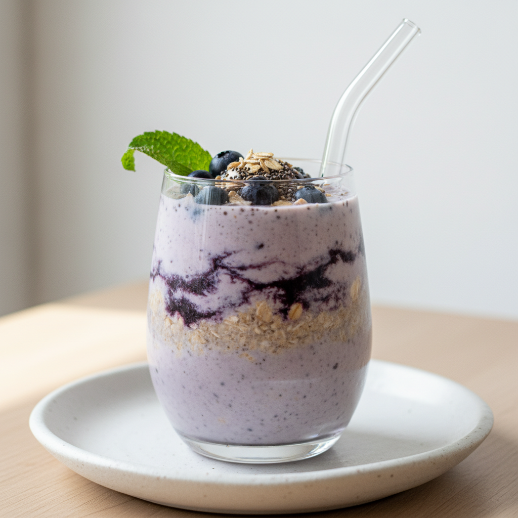 Healthy Blueberry Oat Smoothie